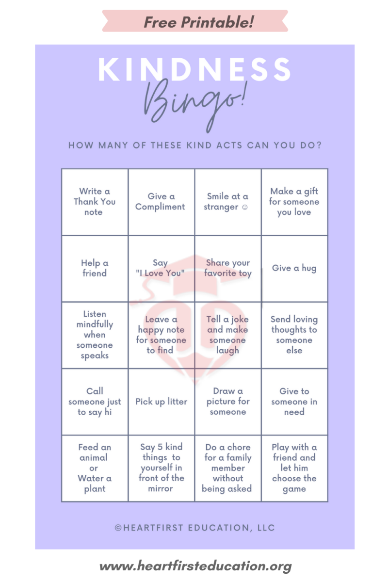 Kindness Bingo Freebie | HeartFirst Education